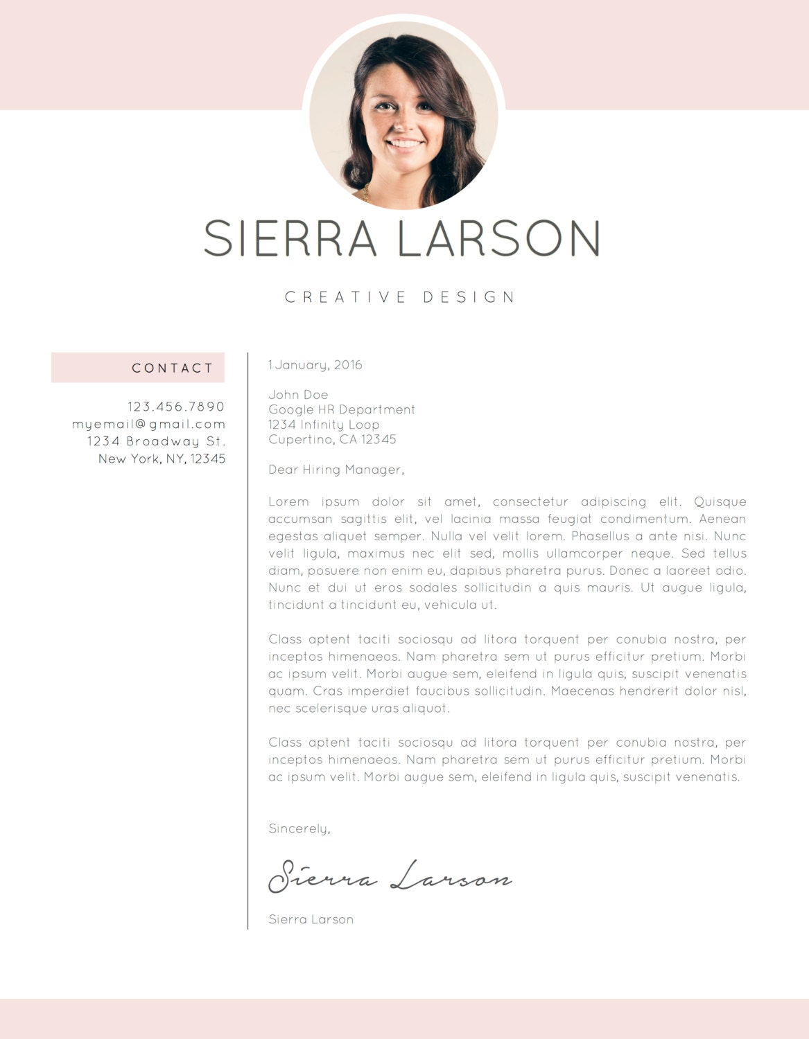 Modern Resume Template Word, Cover Letter Template for Word, 3 Pack ...