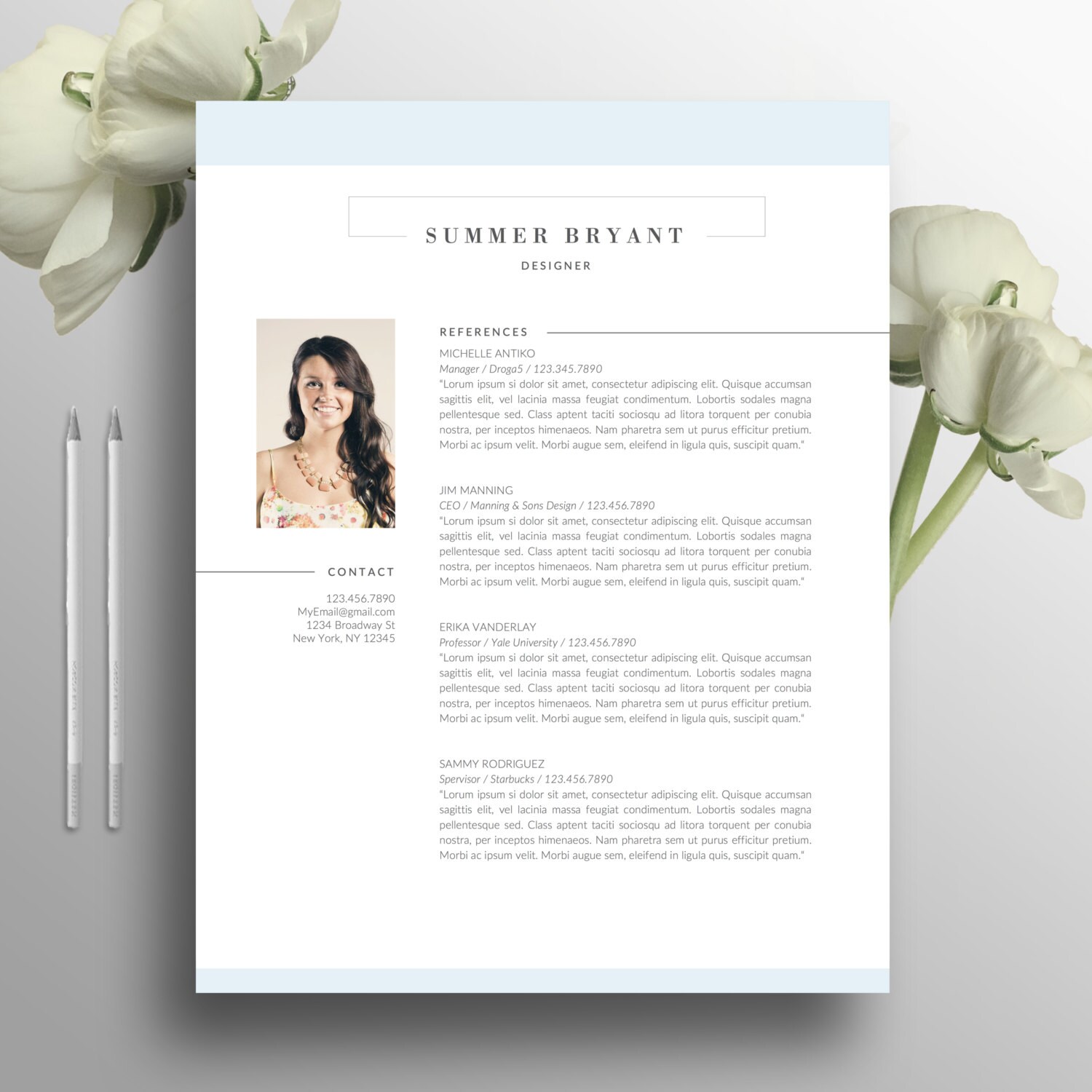 Teacher Resume Template Word, Cover Letter, CV Template, Modern Resume ...