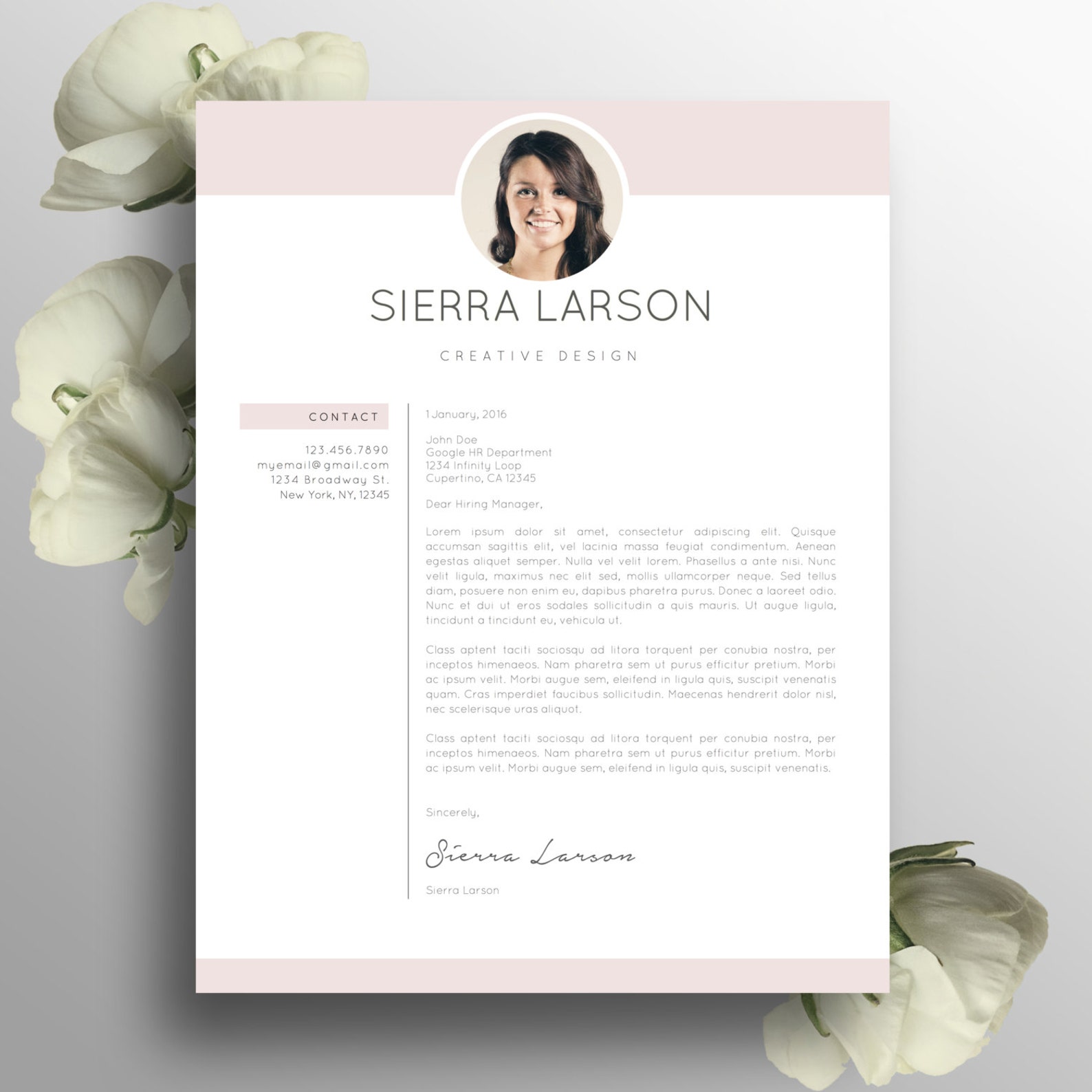 Modern Resume Template Word, Cover Letter Template for Word, 3 Pack ...