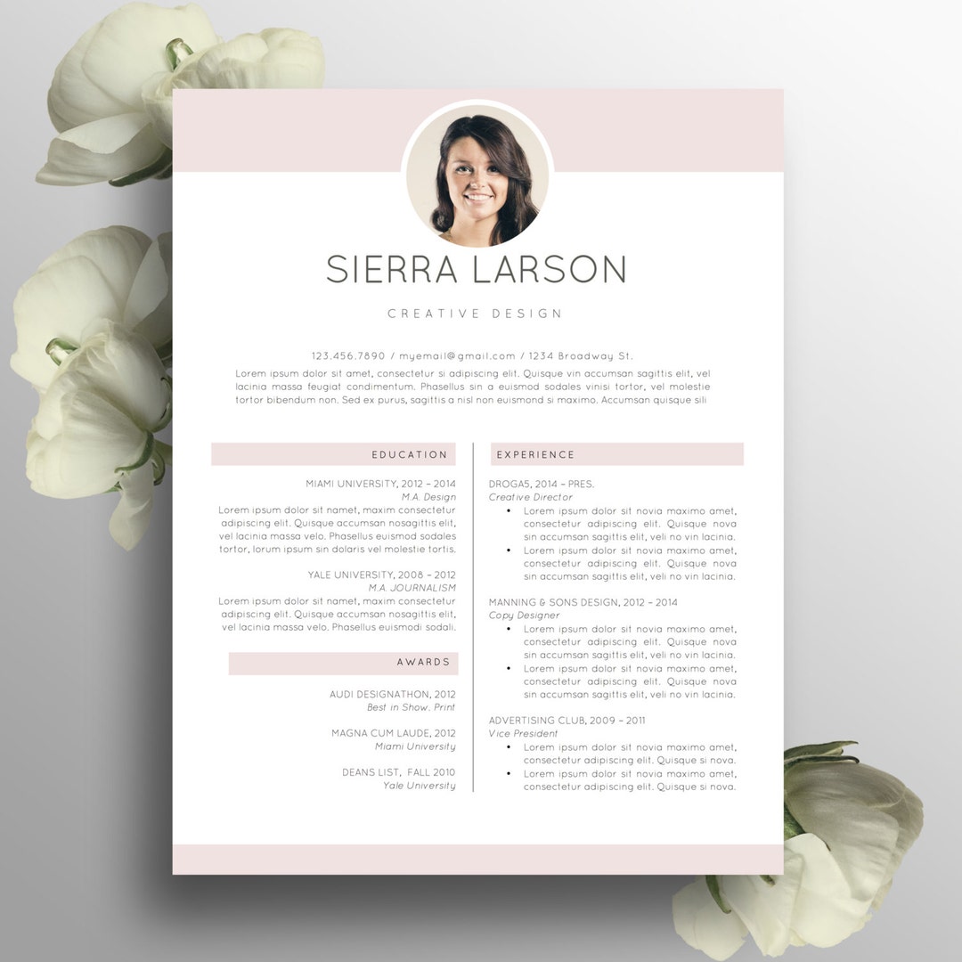 Modern Resume Template Word, Cover Letter Template for Word, 3 Pack ...