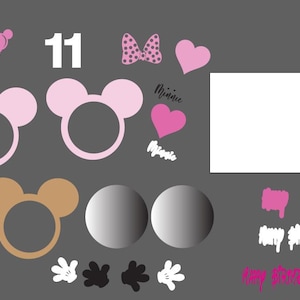 Minnie topper svg , dxf, png cutting files for cake toppers, minne ...