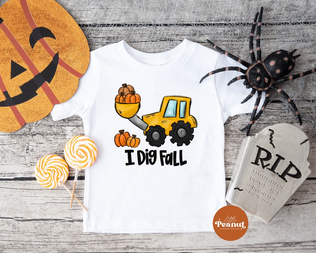 I Dig Fall Kids Shirt - Fall Tractor Toddler Shirt - Cute Fall Shirt ...