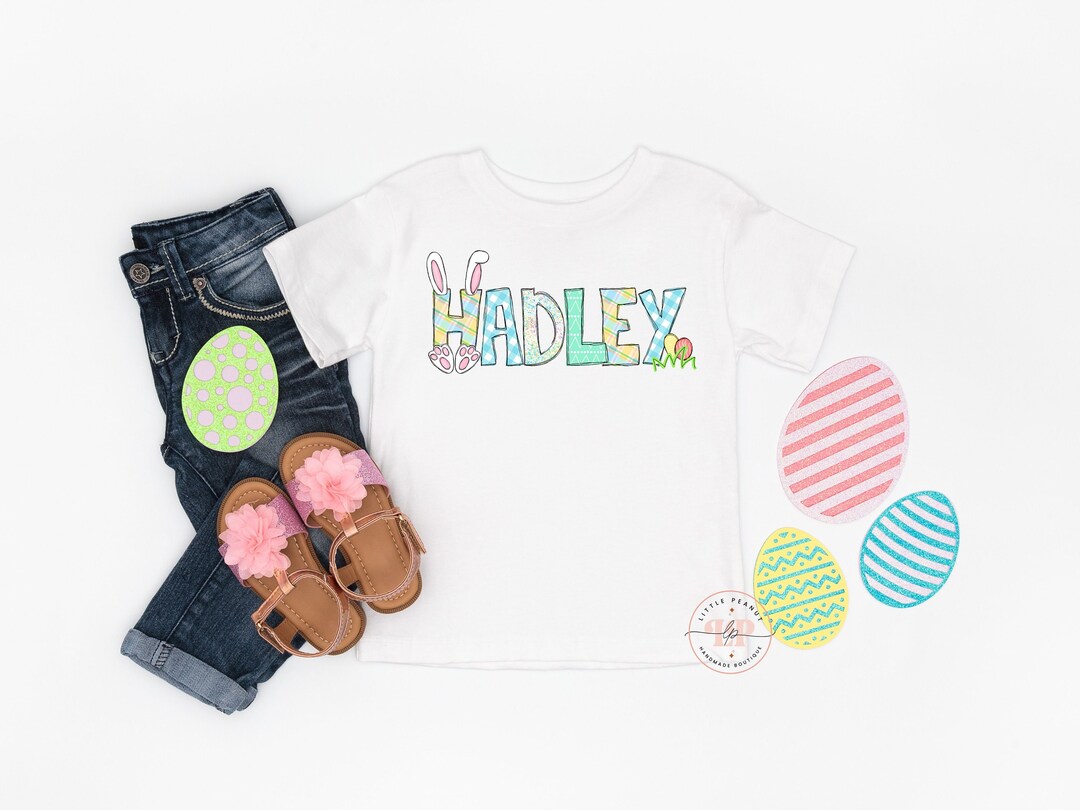 Personalized Easter Kids Shirt Girls Easter Shirt Cute Easter Bunny ...