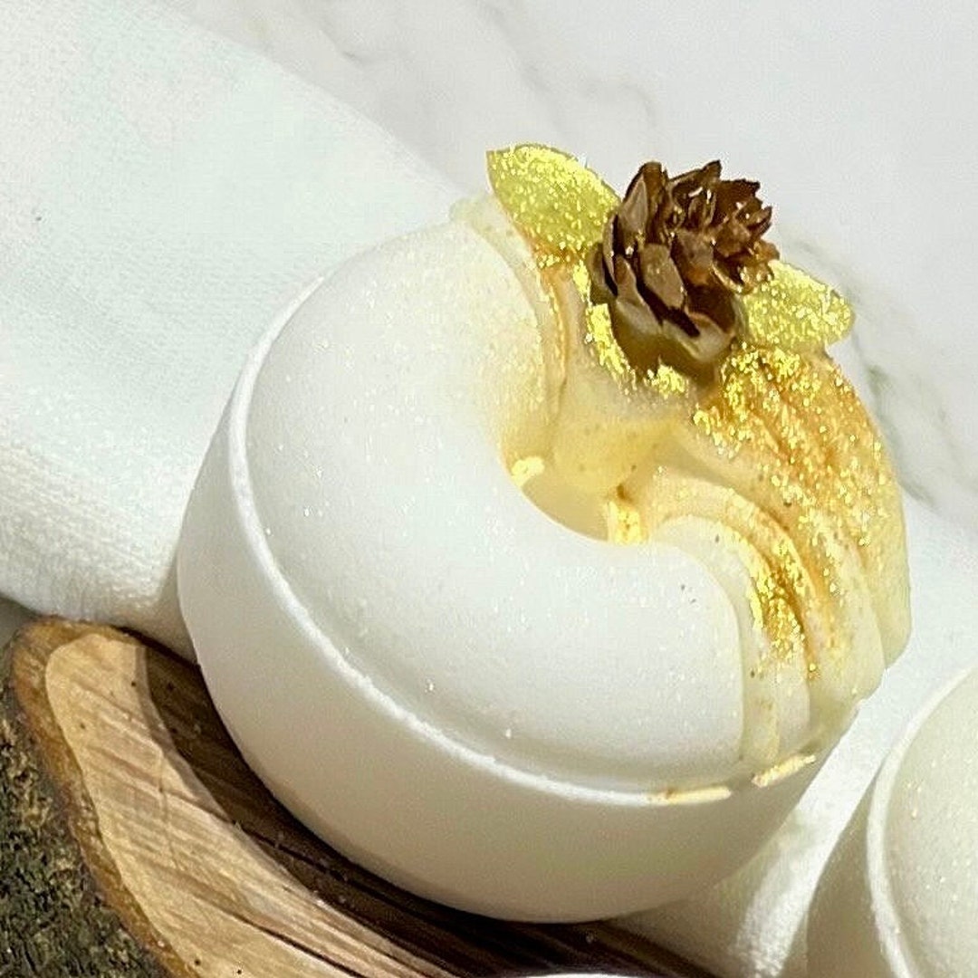Golden Pine Cone Bath Bomb Doughnut Handmade Gifts Gift Handcrafted - Etsy