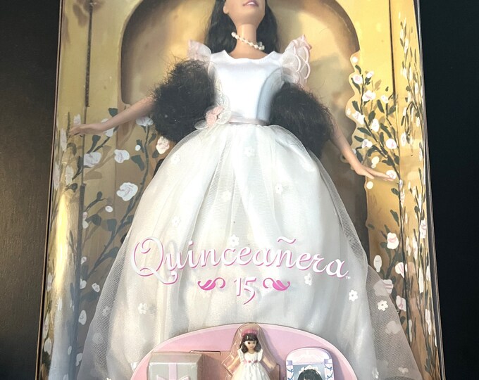 2000 Barbie Quinceanera Spanish Doll 15 Years Birthday Brunette Mattel ...