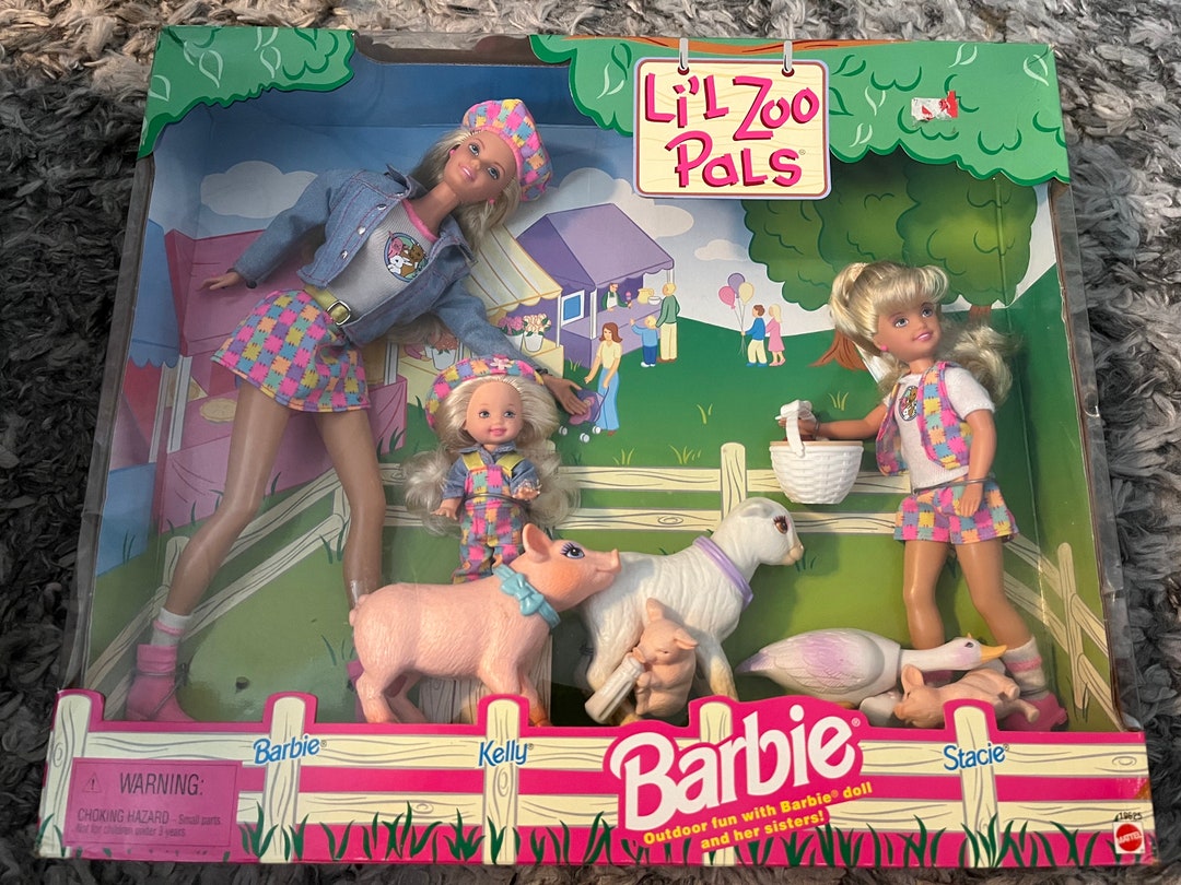 1998 Li’l Zoo Pals Barbie Mattel # 19625 New in Box Barbie Doll Set W ...