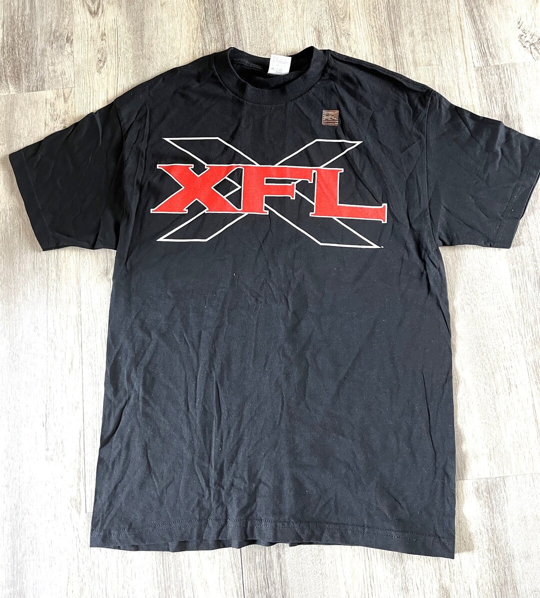 Vintage 2001 XFL Football Vince Mcmahon WWF Double Sided Black Large ...