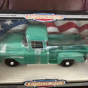 1955 Chevy 3100 Stepside SEAFOAM GREEN 1:18 Ertl American Muscle W Box ...