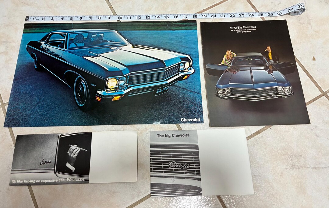 Lot of (4) 1970 Big Chevrolet Chevy Dealer Sales Brochure Caprice ...