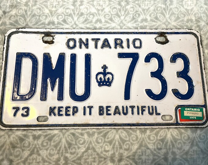 Single 1973 ONTARIO Canada Keep It Beautiful License Plate Tag DMU 733 ...