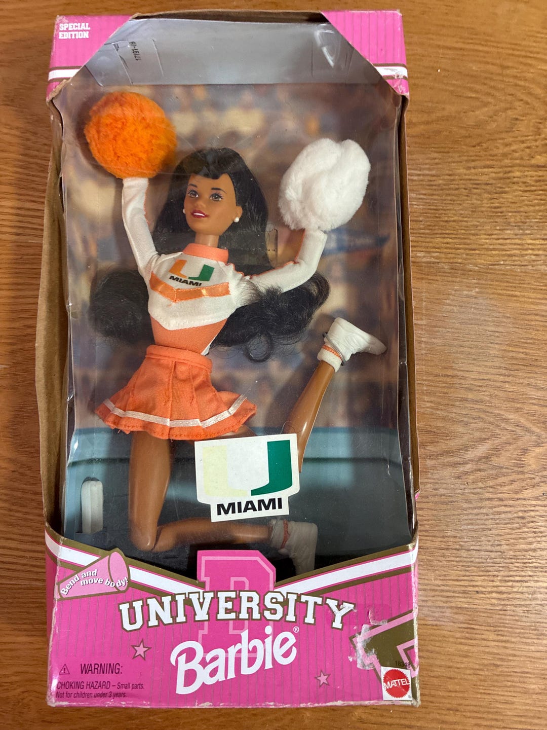 1996 University Miami Barbie Doll Cheerleader Special Edition Mattel ...