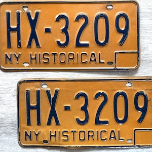 1973 74 NY Historical License Plate Plates Matching Pair HX-3209 New ...