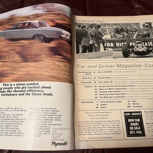 Vintage CAR and DRIVER Magazine October 1965 Indianapolis 500 Great ...