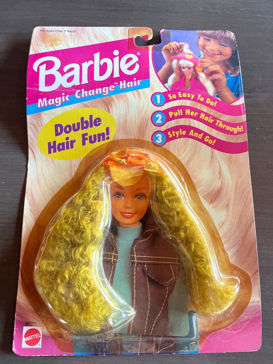 Vintage 1995 Mattel Barbie Magic Change Hair Wig Hat NEW Sealed NIB ...