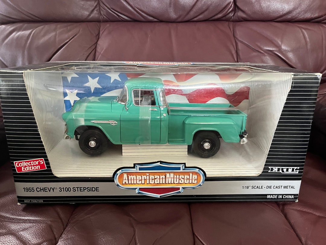 1955 Chevy 3100 Stepside SEAFOAM GREEN 1:18 Ertl American Muscle W Box ...