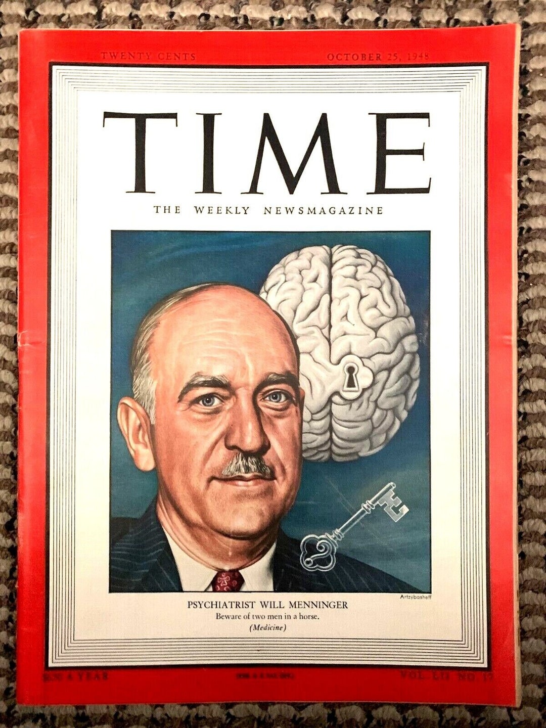 Vintage Time Magazine Oct 25 1948 William Menninger Psychiatry Ezra ...