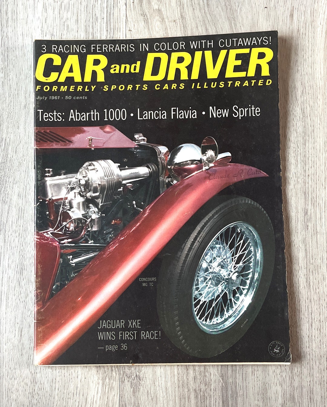 Vintage CAR and DRIVER Magazine July 1961 Issue Vol 7 No 1 Jaguar XKE ...