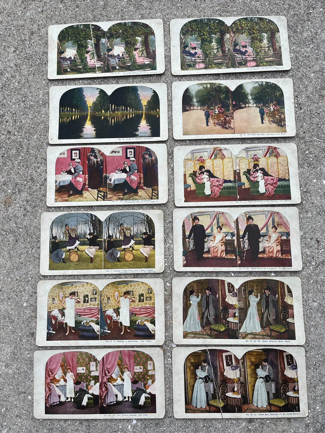 Antique Stereoview Cards Photo Tinted ADULT COUPLE Lot of 12 - Etsy