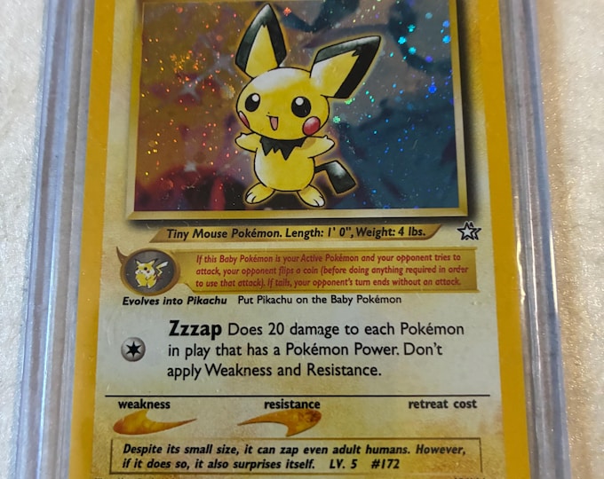 1st Edition Pichu 12/111 Neo Genesis Hologram Holo Rare Pokemon Card LP ...