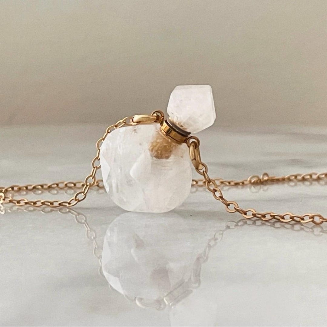 Quartz Crystal Amphora Bottle Necklace - Etsy