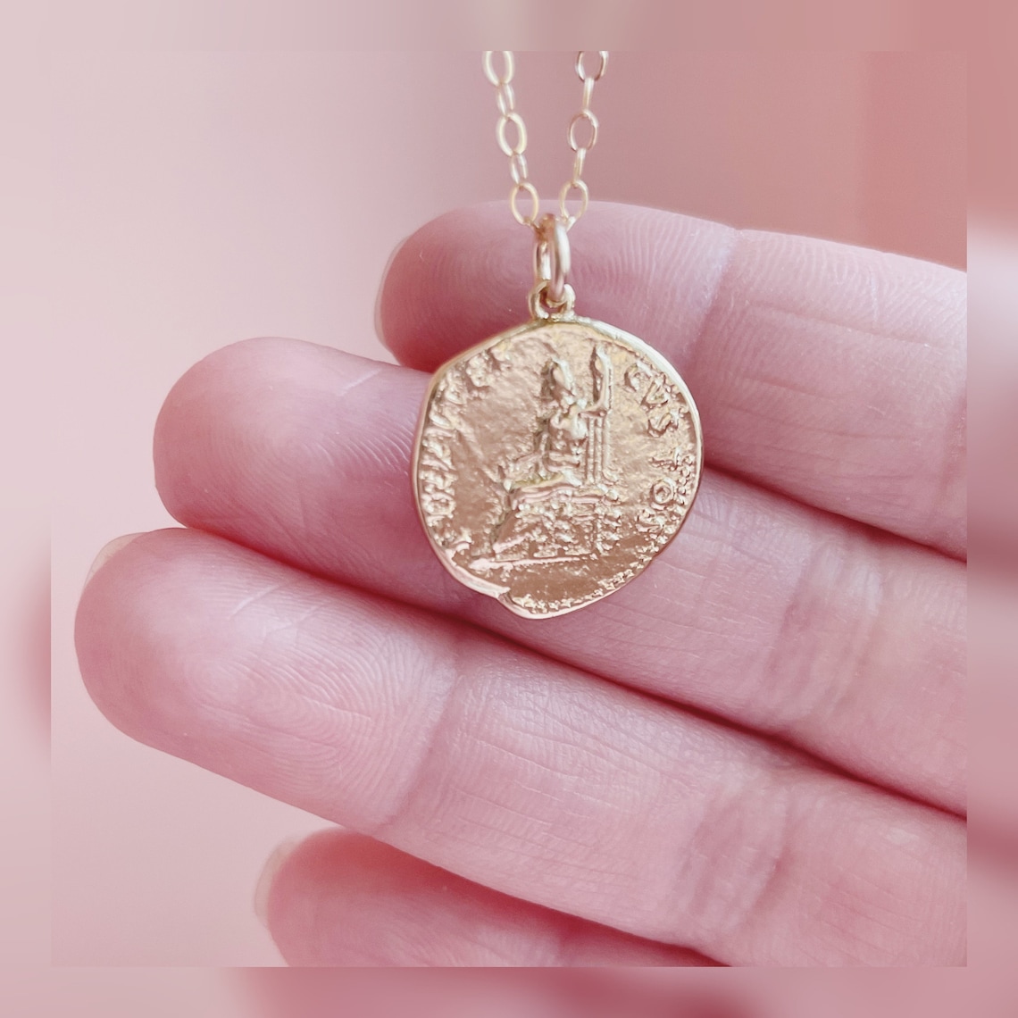 Gold Aphrodite Coin Necklace - Etsy