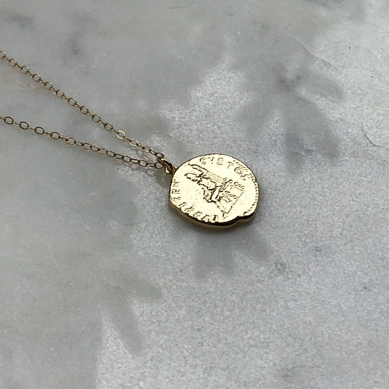 Gold Aphrodite Coin Necklace - Etsy