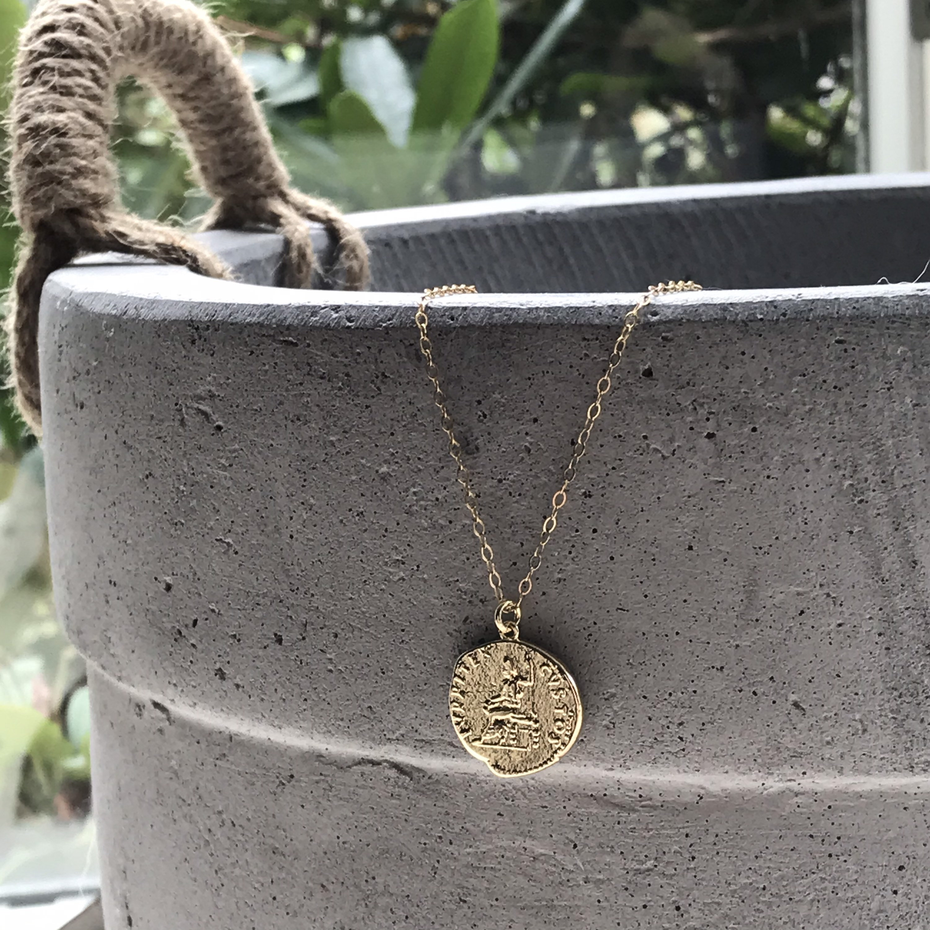 Gold Aphrodite Coin Necklace - Etsy
