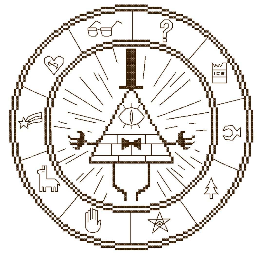 Gravity Falls Bill Cipher Wheel DIGITAL Cross Stitch Pattern - Etsy