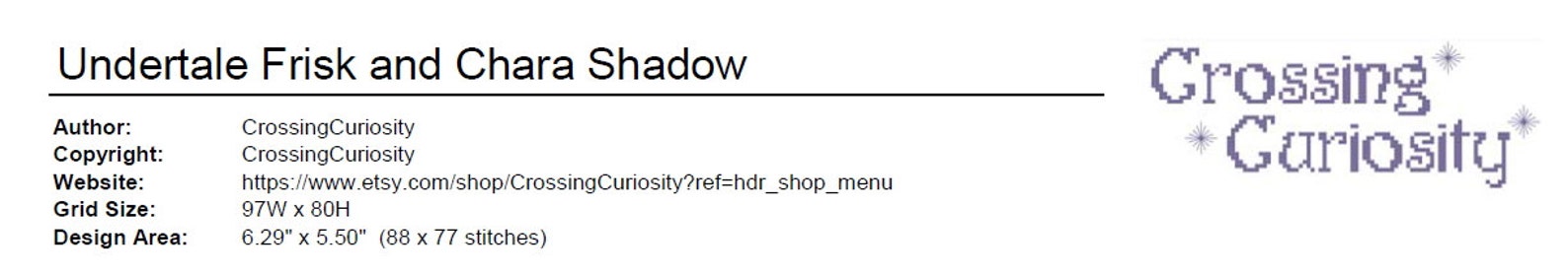 Undertale Frisk and Chara Shadow DIGITAL Cross Stitch Pattern - Etsy