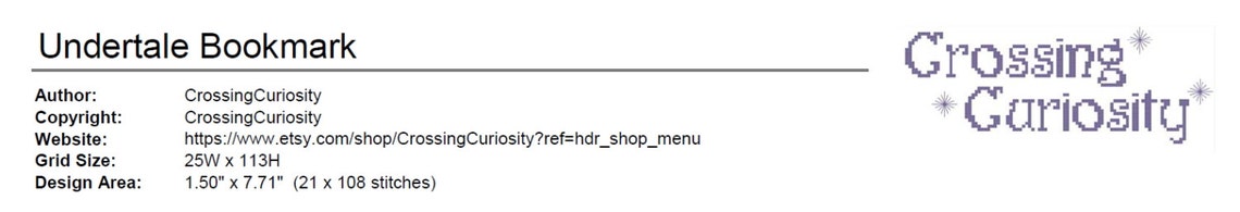 Undertale Bookmark DIGITAL Cross Stitch Pattern - Etsy
