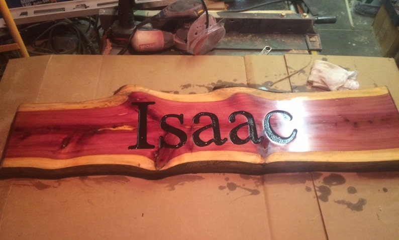 Custom Living Edge Cedar Signs - Etsy