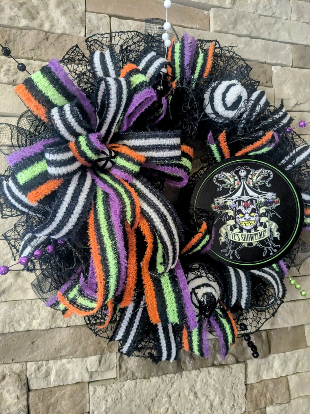 Beetlejuice Wreath, Whimsical Front Door Wreath. - Etsy
