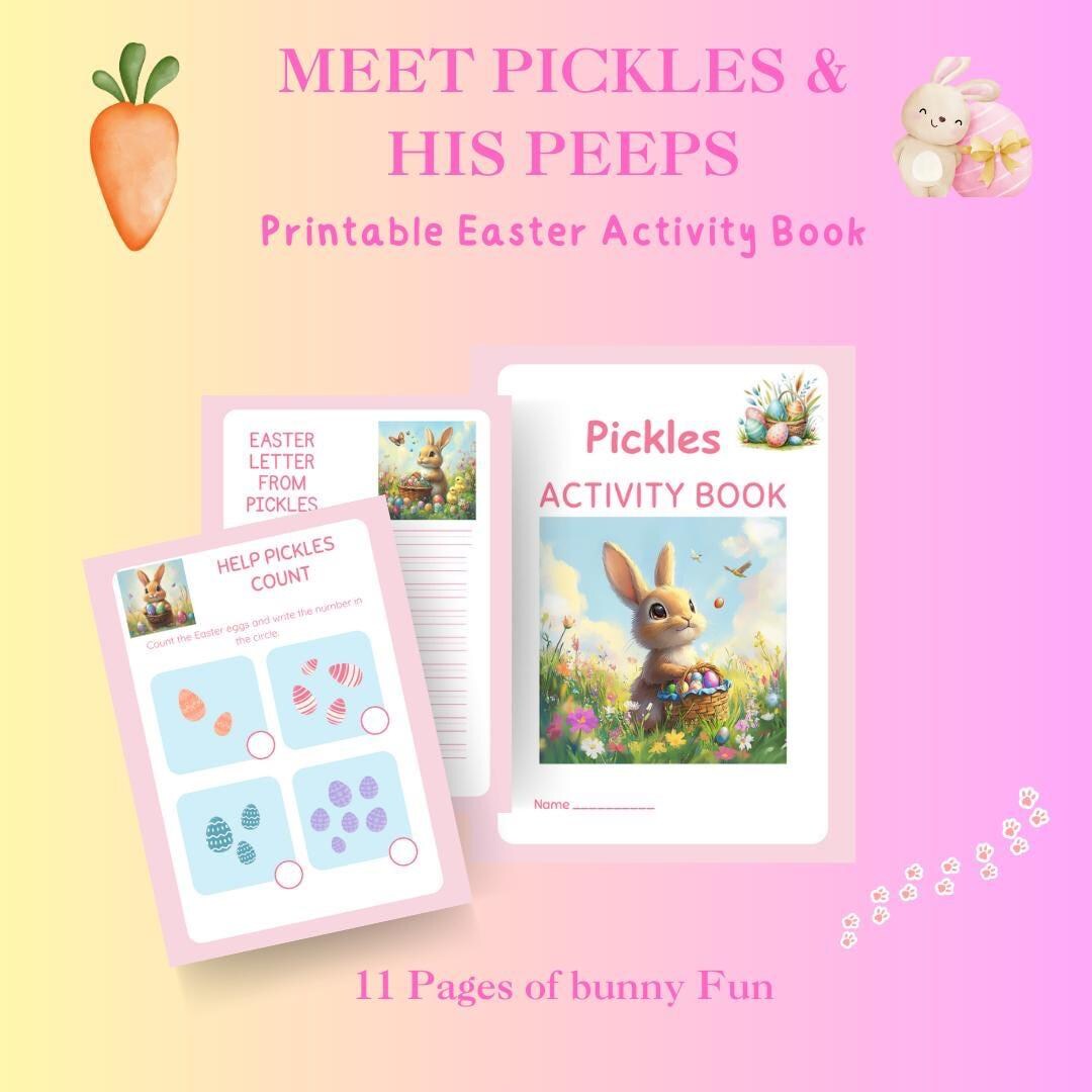 Pickles Easter Activity Book: Bunny-themed Printable (PDF) - Etsy