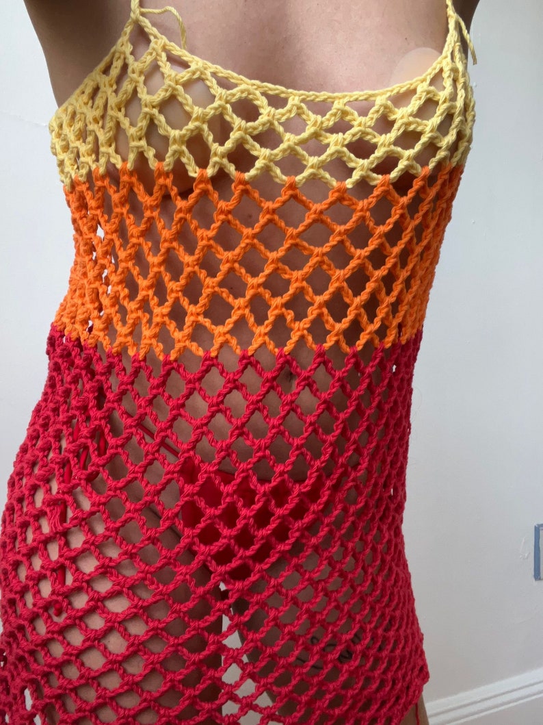 Mesh Mini Dress Crochet - Etsy