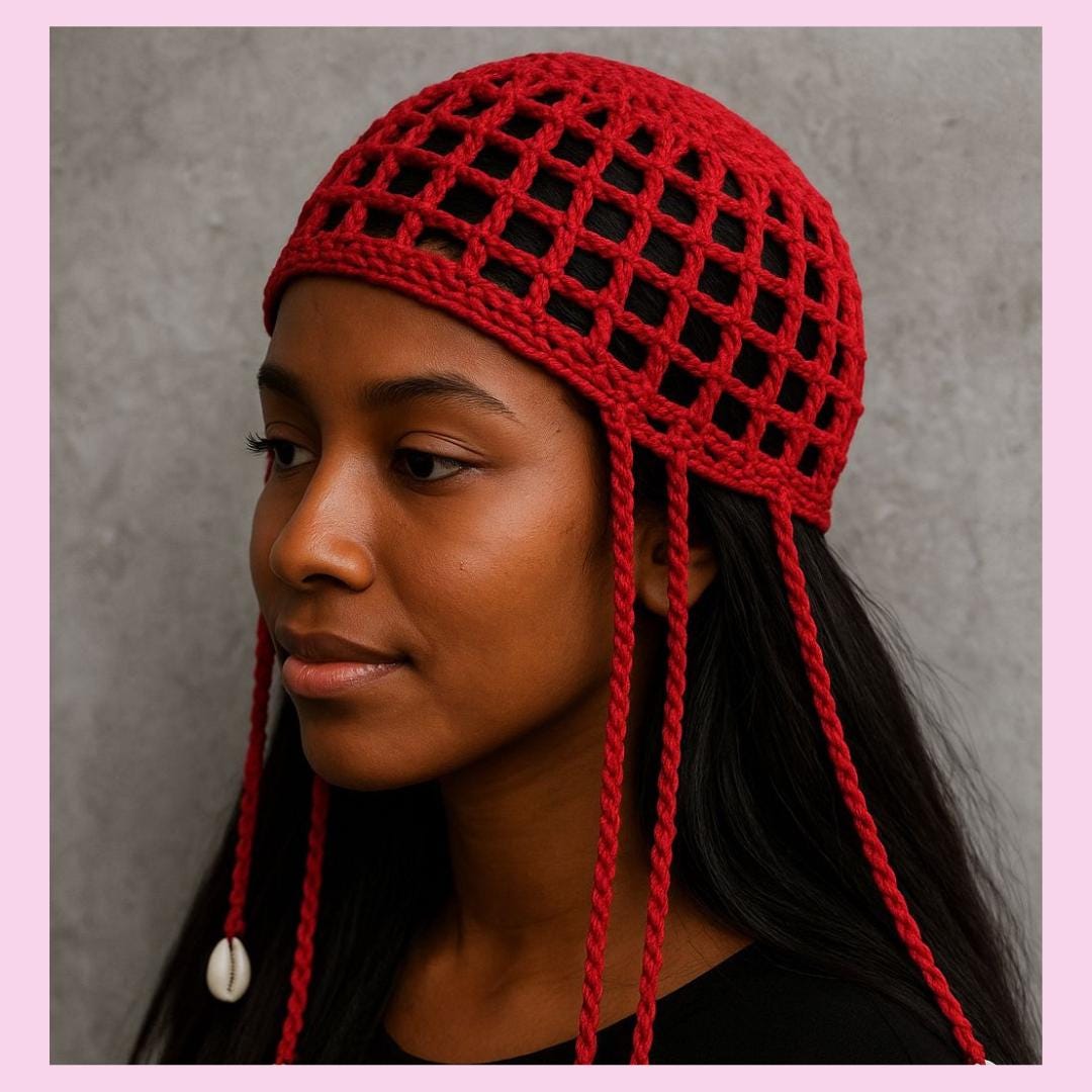 Mesh Crochet Cap Pattern. Beads Crochet Cap Pattern. Beginners Friendly ...