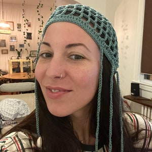 Mesh Crochet Cap Pattern. Beads Crochet Cap Pattern. Beginners Friendly ...