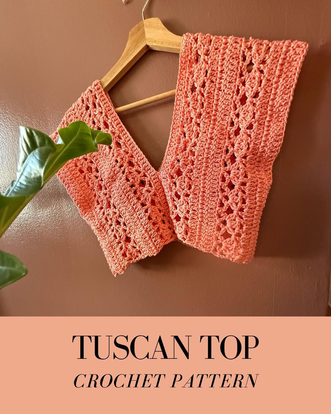 Tuscan Top Crochet Pattern. Explained for All Sizes. Beginners Firnedly ...