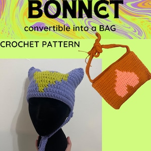 Cat Bonnet Crochet Pattern (reversible Into a Bag) - Etsy