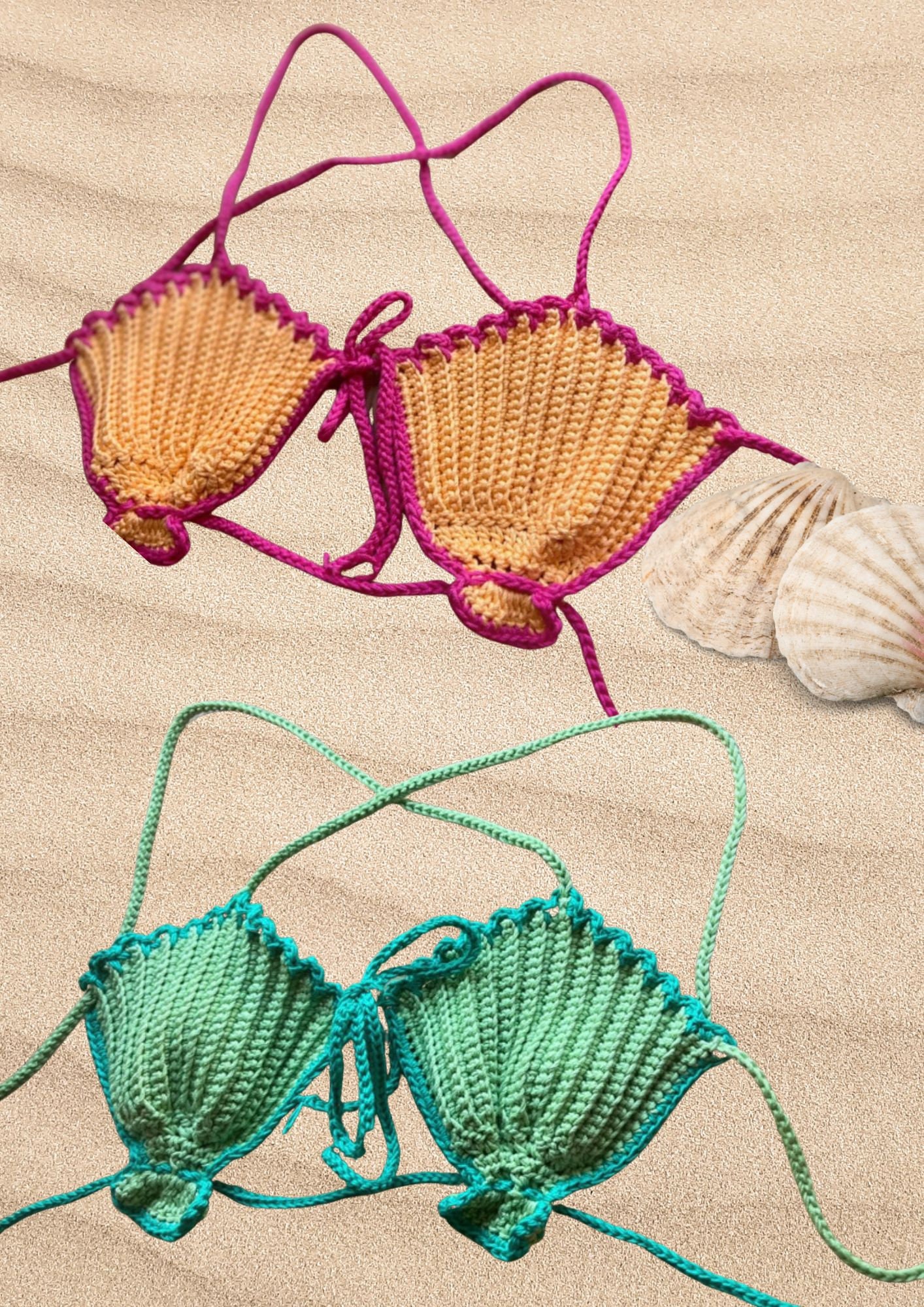 Bundle Crochet Patterns Bikini Bottom and Seashell Top - Etsy