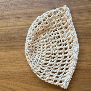 Mesh Crochet Cap Pattern. Beads Crochet Cap Pattern. Beginners Friendly ...