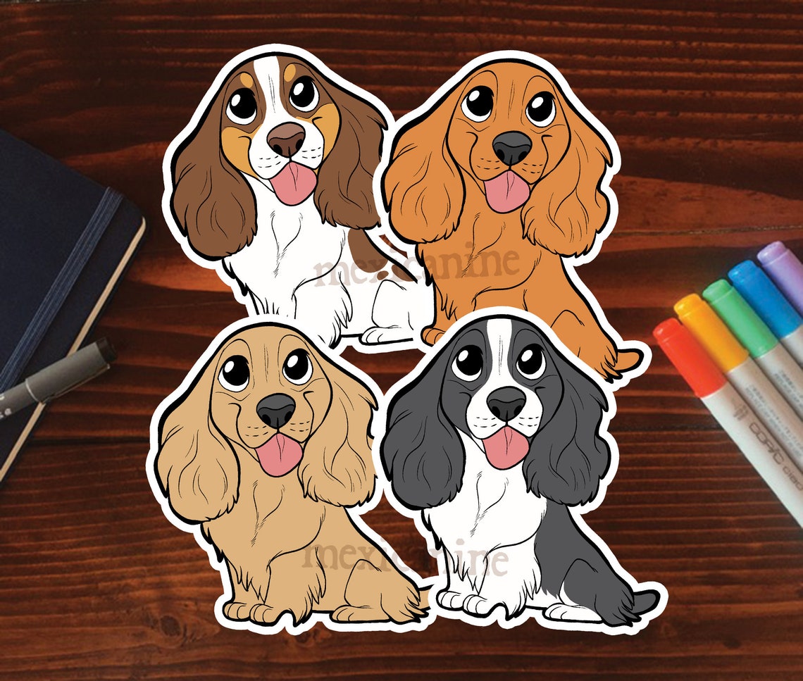 Spaniel Sticker English Cocker Field Springer Chibi - Etsy