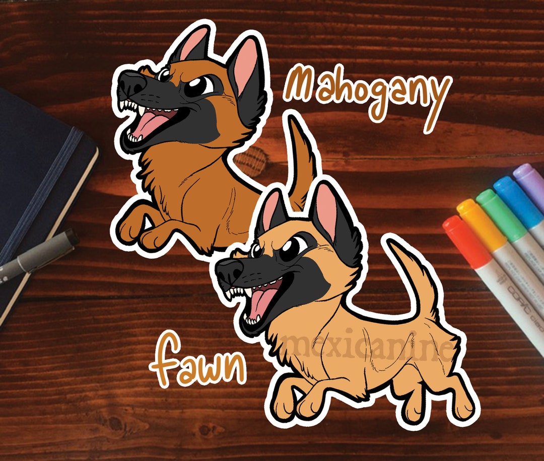 Malinois Sticker Belgian Malinois Puppy Dog, Vinyl, Hand Drawn ...