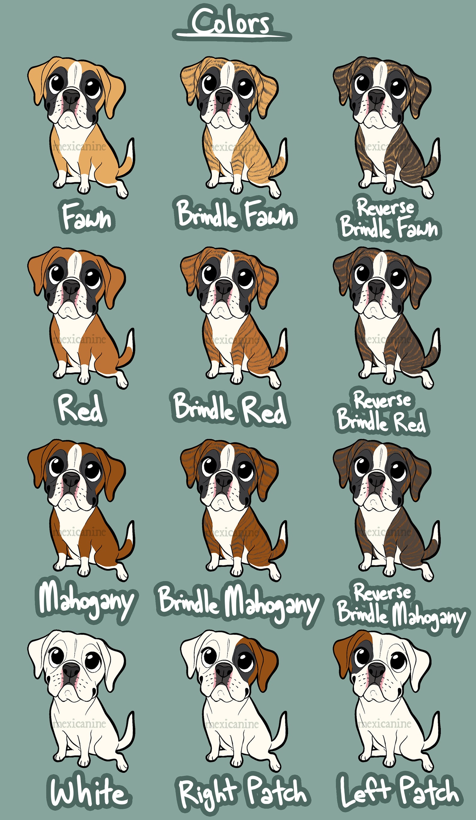 Boxer Dog Sticker Chibi Puppy Dog Vinyl Hand Drawn - Etsy
