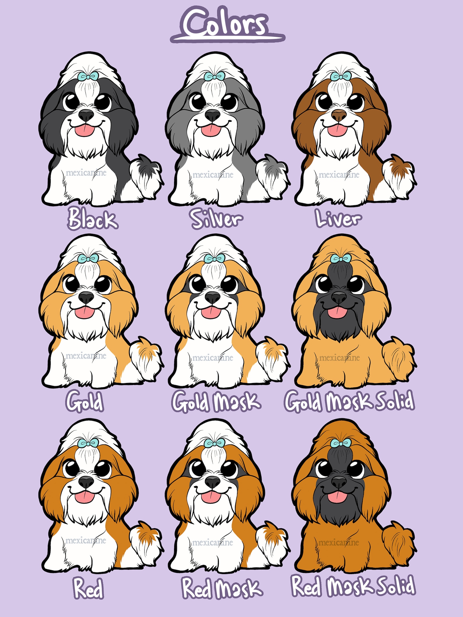 Shih Tzu Sticker Chibi Puppy Dog Vinyl Hand Drawn | Etsy