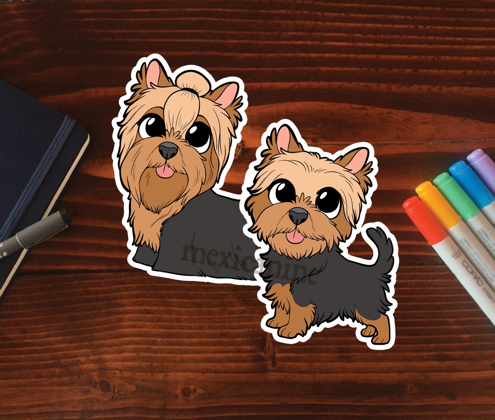 Yorkie Sticker Yorkshire Terrier Chibi Puppy Dog Vinyl - Etsy
