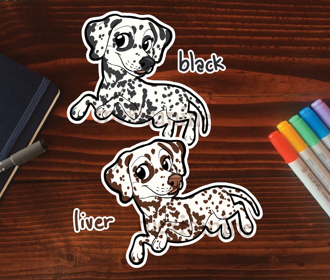 Dalmatian Sticker Chibi Puppy Dog Vinyl Hand Drawn - Etsy