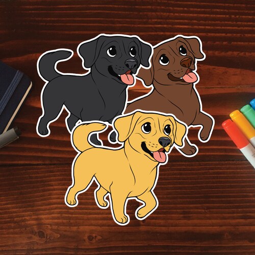 Golden Retriever Sticker Chibi Puppy Dog Vinyl Hand Drawn - Etsy