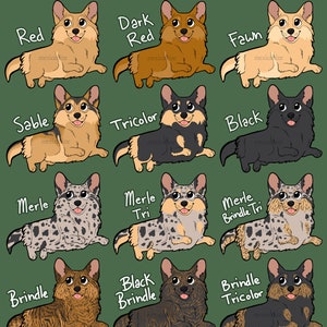 Cardigan Corgi Sticker Chibi Puppy Dog, Vinyl, Hand Drawn Illustration ...