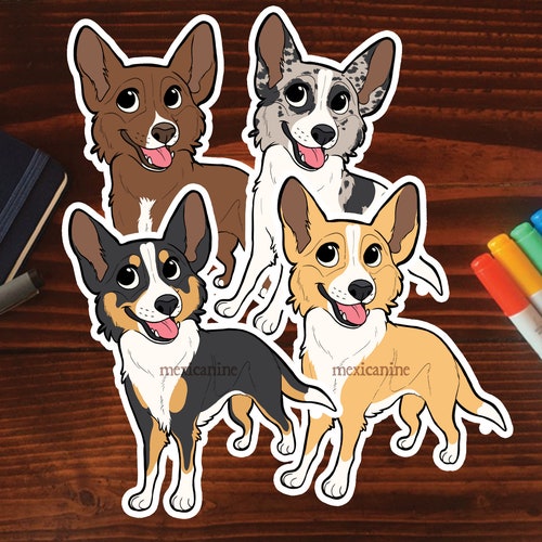 Collie Sticker Chibi Puppy Dog Vinyl Hand Drawn - Etsy