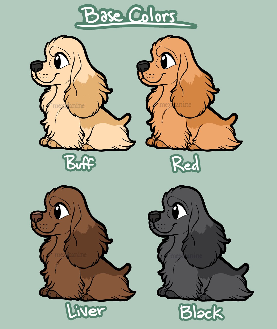 American Cocker Spaniel Sticker Chibi Puppy Dog Vinyl - Etsy